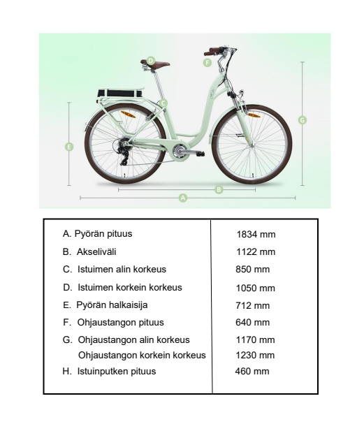 Sähköpyörä Vire Hebe 25 km/h 250 W | Sähköpyörät | Kone-Glans